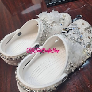 Custom Bling Wedding Crocs, Bride Crocs, Custom Wedding Gift, Bridal ...