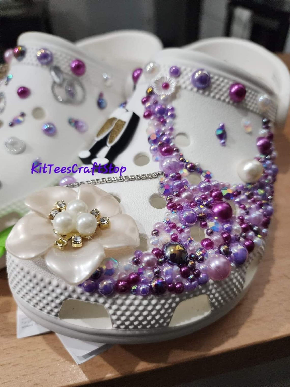 Custom Bling Wedding Crocs, Bride Crocs, Custom Wedding Gift, Bridal ...