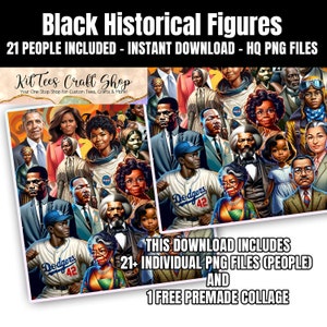 Black Historical Figures, Clipart, Includes 21 Famous Black Historical ...