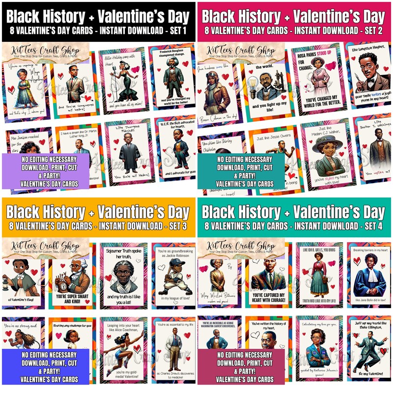 Black History Valentine Day Posters - Etsy