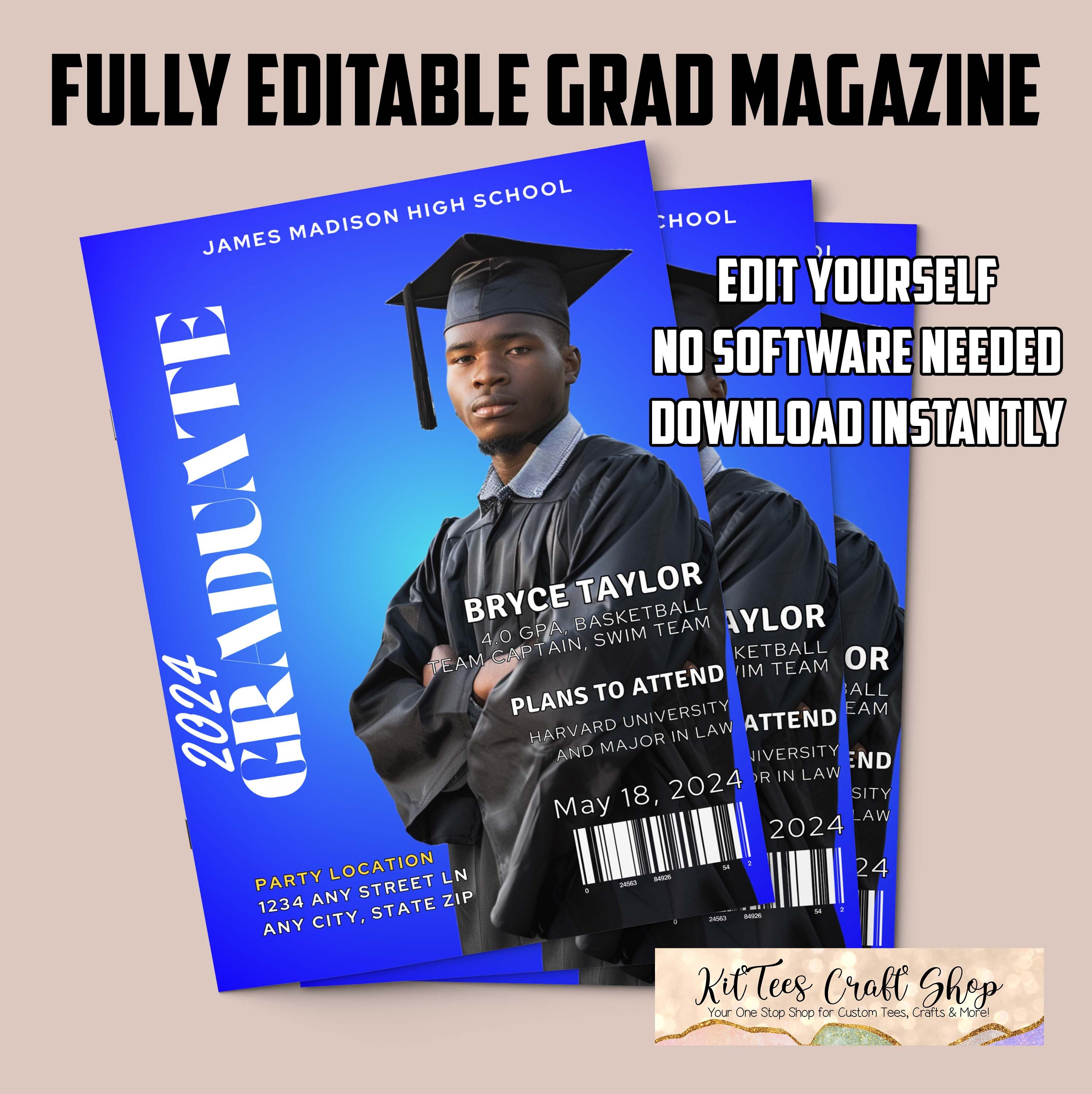 2024 Graduation Magazine Template, Includeso Multiple Variations, Fully ...