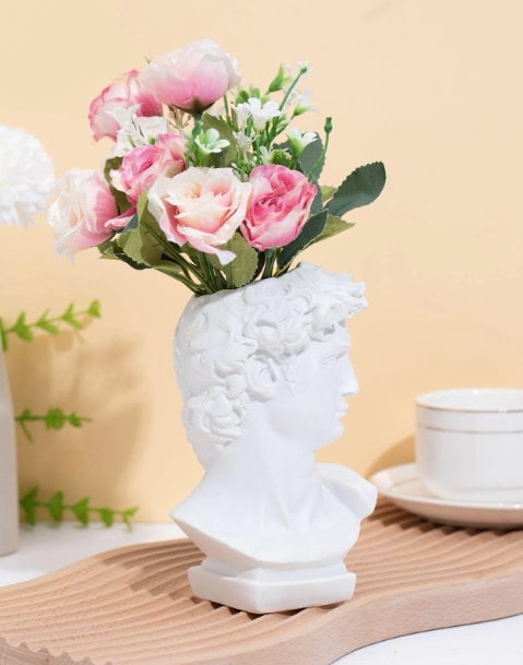David Statue Head Bust Flower Vase Makeup Brush Pen Holder - Etsy
