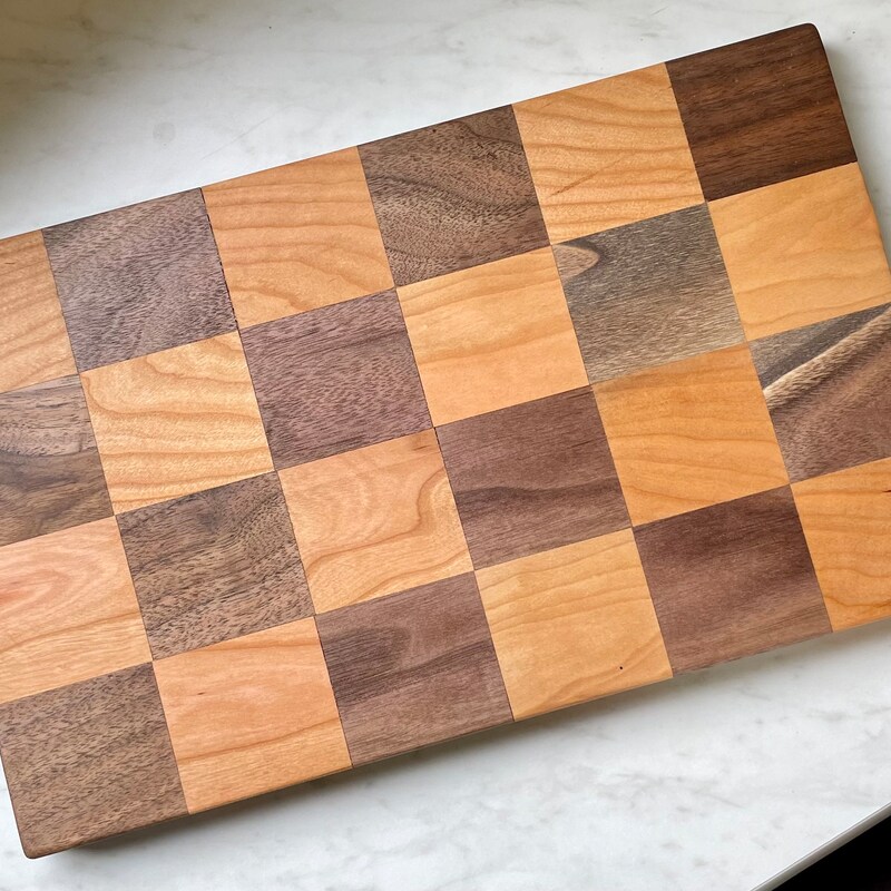 Wood Checker Board - Etsy