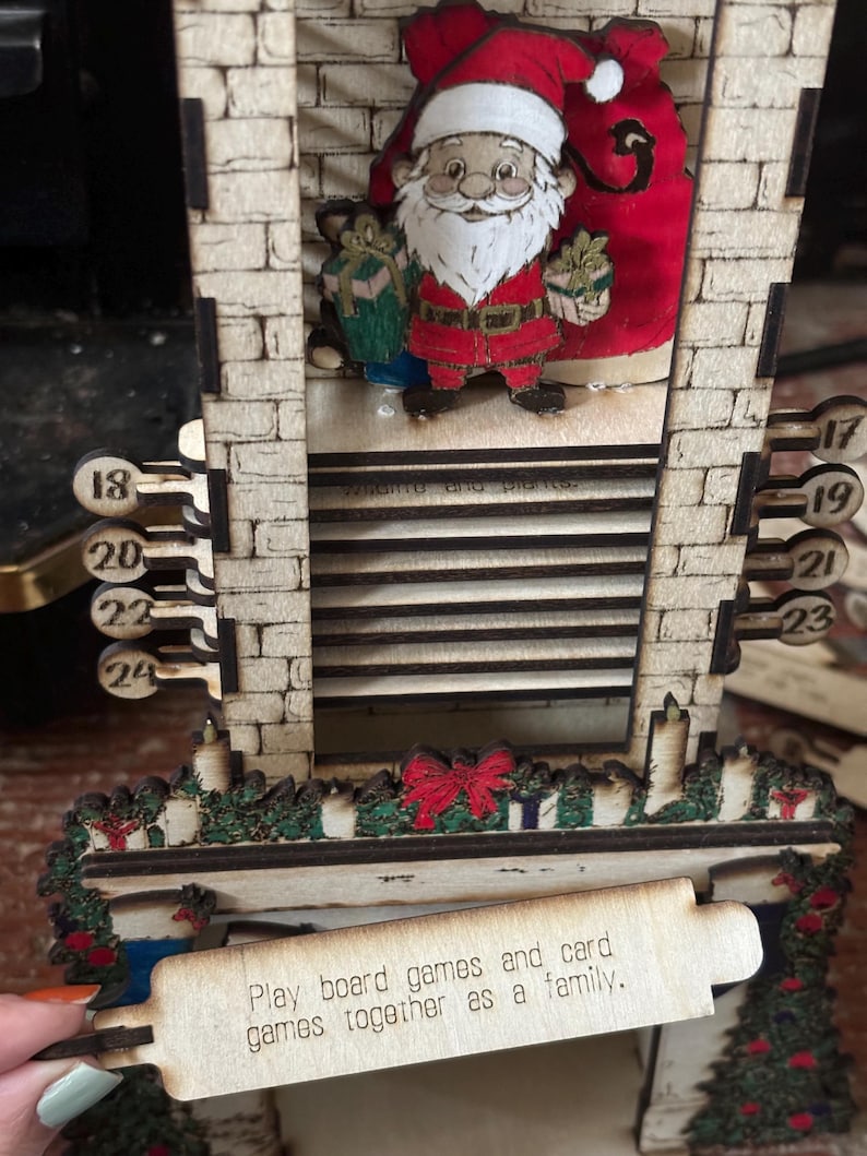 Santa Chimney Advent Calendar: Hand-painted Christmas Countdown | 25 ...