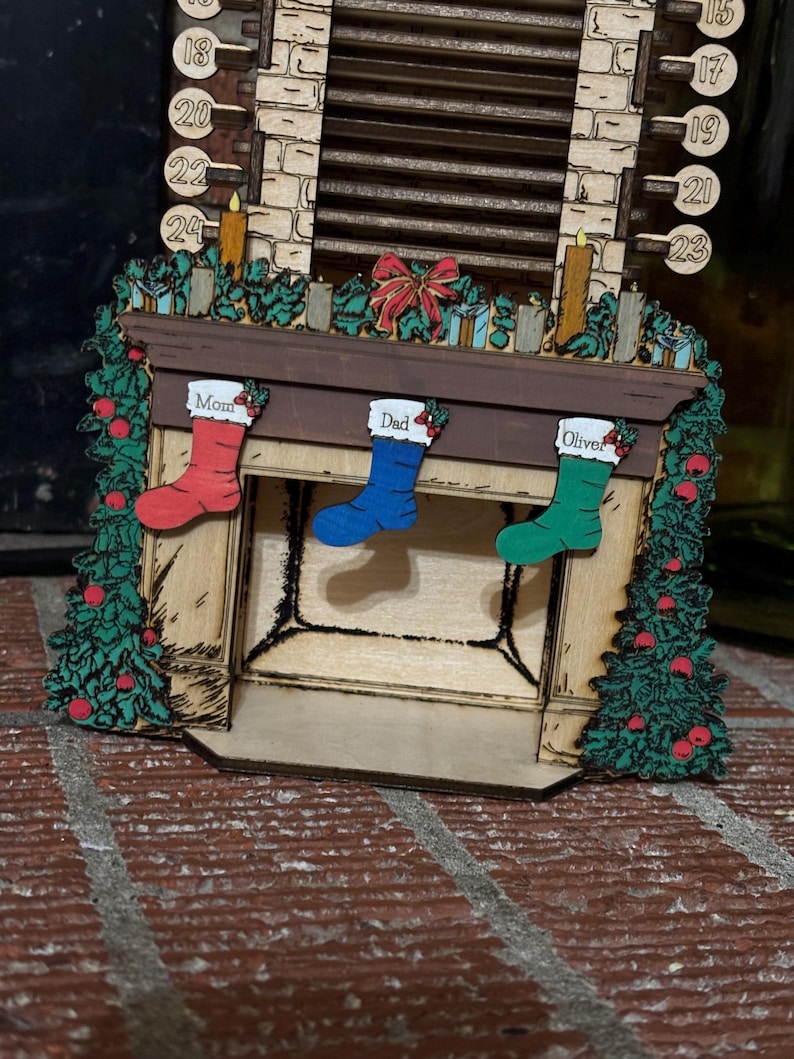 Santa Chimney Advent Calendar: Hand-painted Christmas Countdown | 25 ...