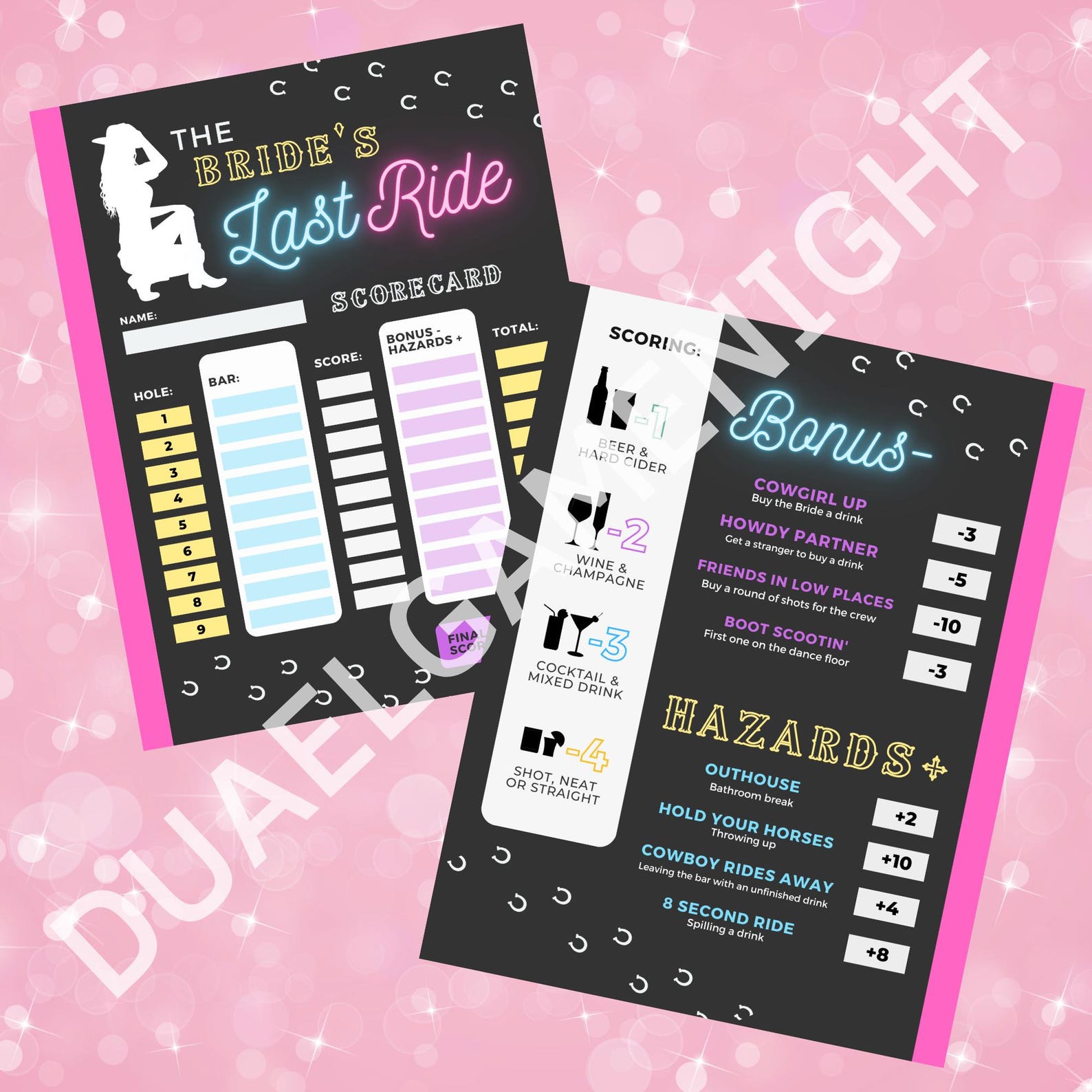 Pub Golf Scorecard - Last Swing Before the Ring - Bachelor/ette Party ...