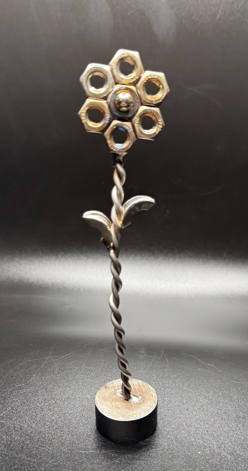 Handcrafted Steel Flower Sculpture, Unique Welded Metal Art for Her ...