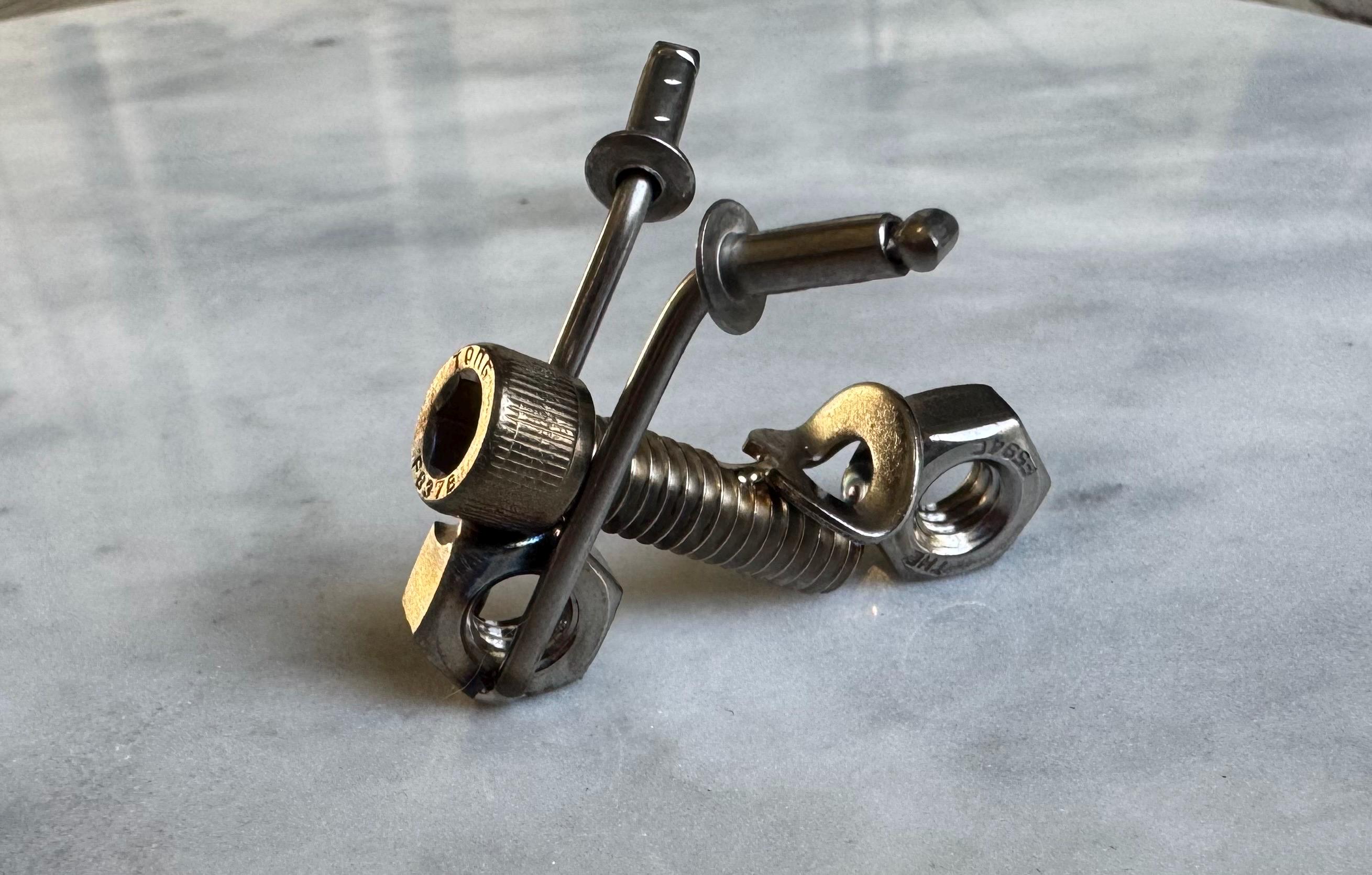 Handcrafted Mini Motorcycle, Nut and Bolt, Metal Art, Gift for Him ...