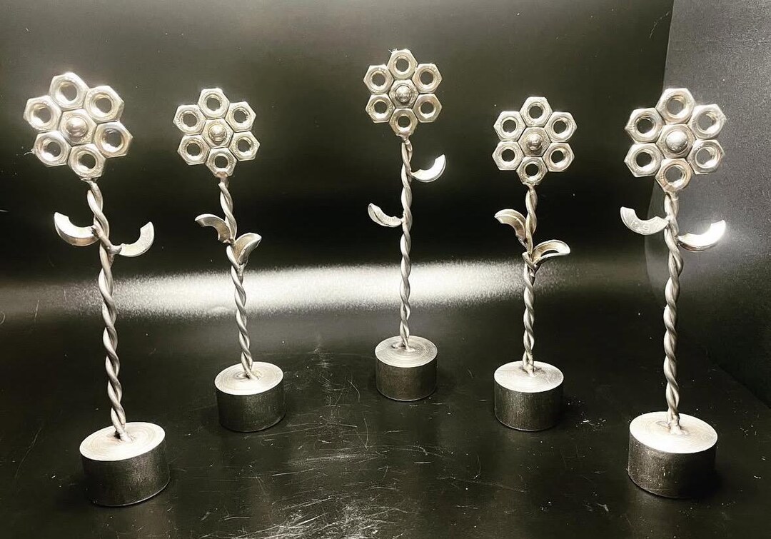 Handcrafted Steel Flower Sculpture, Unique Welded Metal Art for Her ...