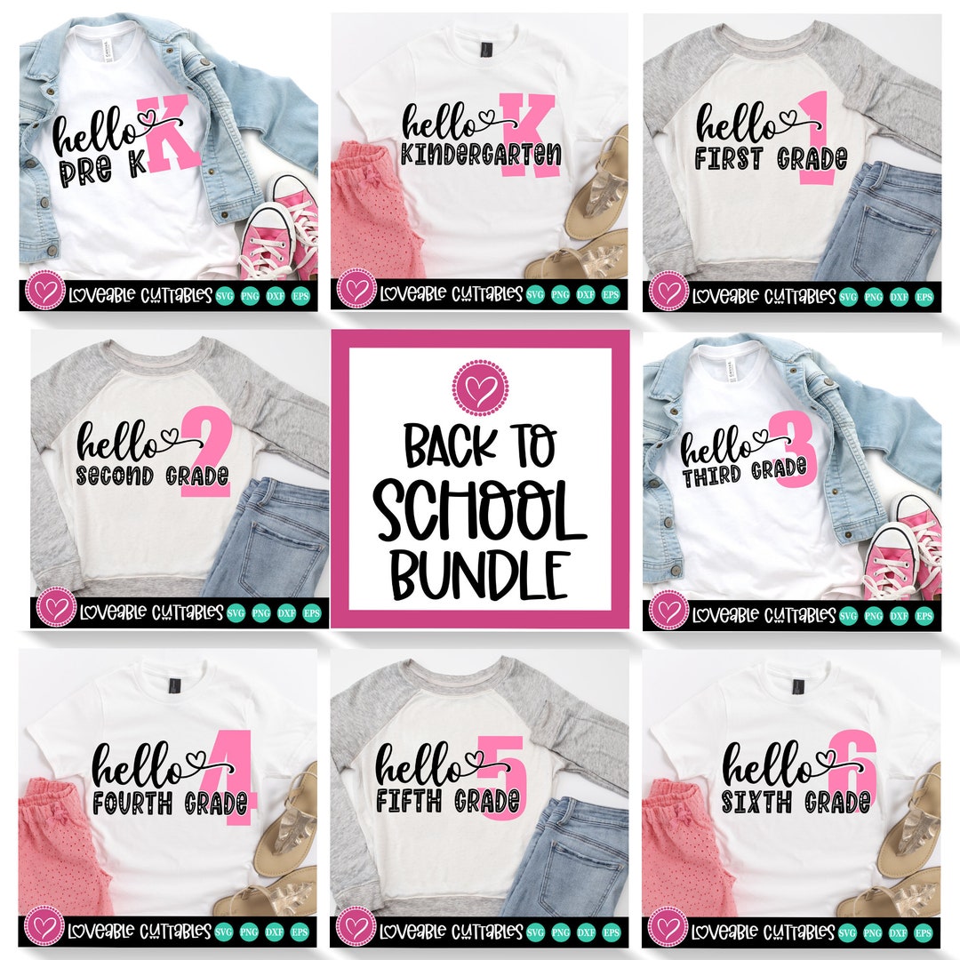 Back to School SVG Bundle, First Day of School SVG, Svg Files for ...