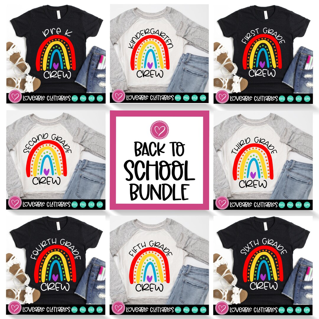 Back to School SVG Bundle, First Day of School SVG, Svg Files for ...