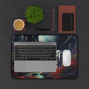 Fantasy Spaceman Sci-fi Desk Mat, Alien Planet, Large Keyboard Mat and ...