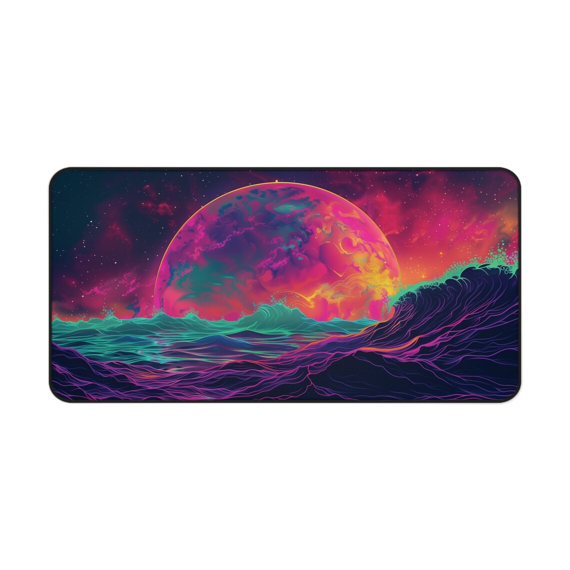 Psychedelic Space Landscape Desk Mat Alien Planet Keyboard Mouse Pad ...