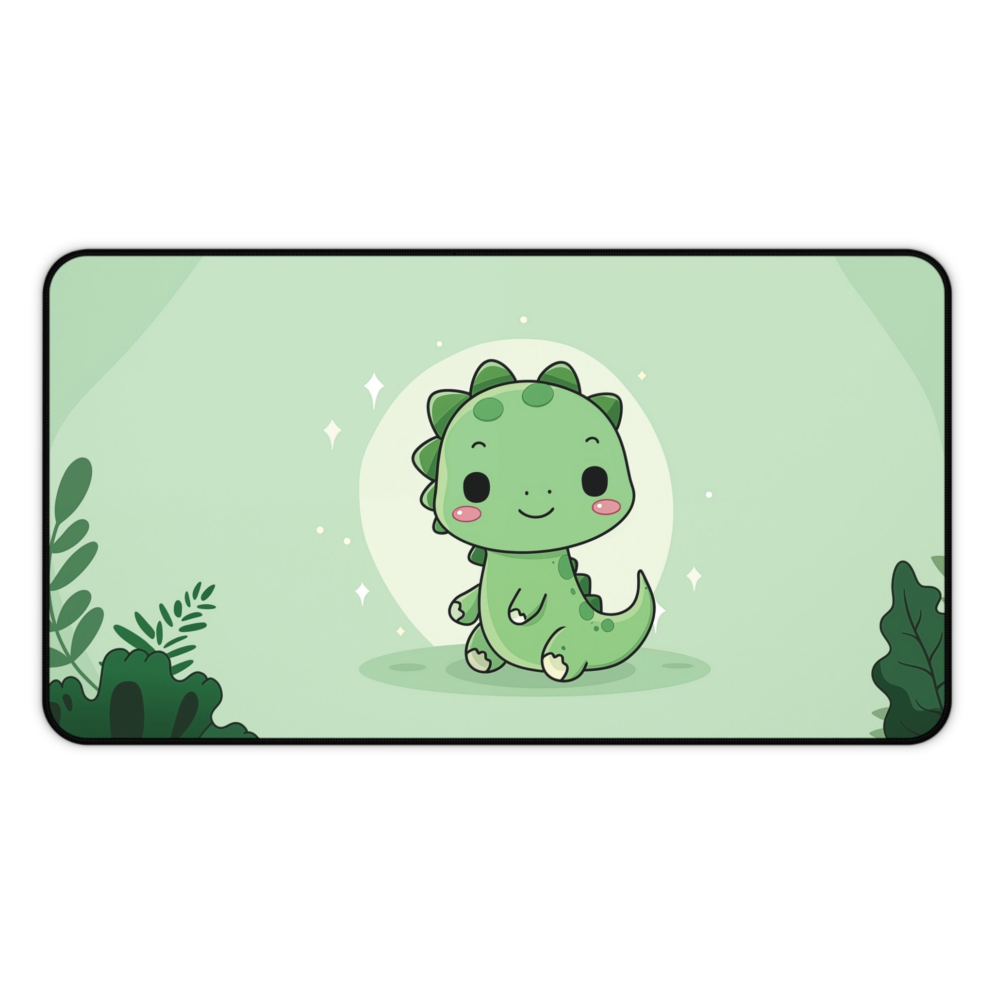 Cute Kawaii Green Dinosaur Desk Mat or Kids Playmat, Playroom Desk or ...