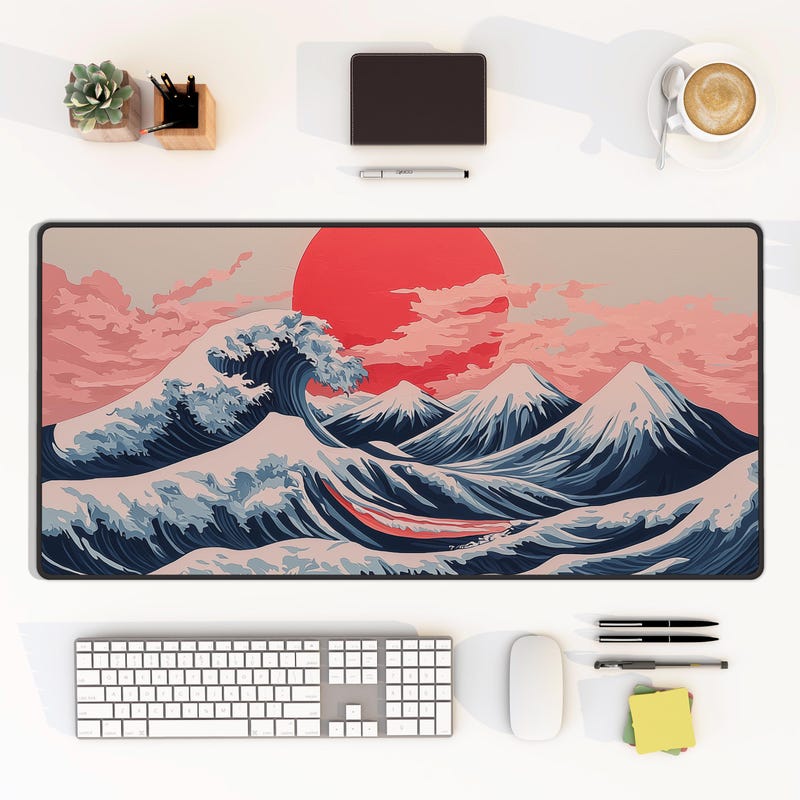 Japanese Wave Mousepad - Etsy