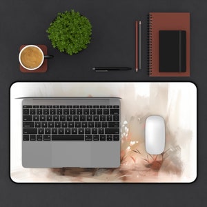 Cute Watercolor Bunny Kawaii Rabbit Desk Mat, Large Keyboard Mouse Pad ...