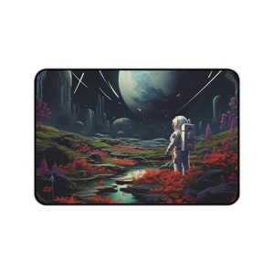 Fantasy Spaceman Sci-fi Desk Mat, Alien Planet, Large Keyboard Mat and ...