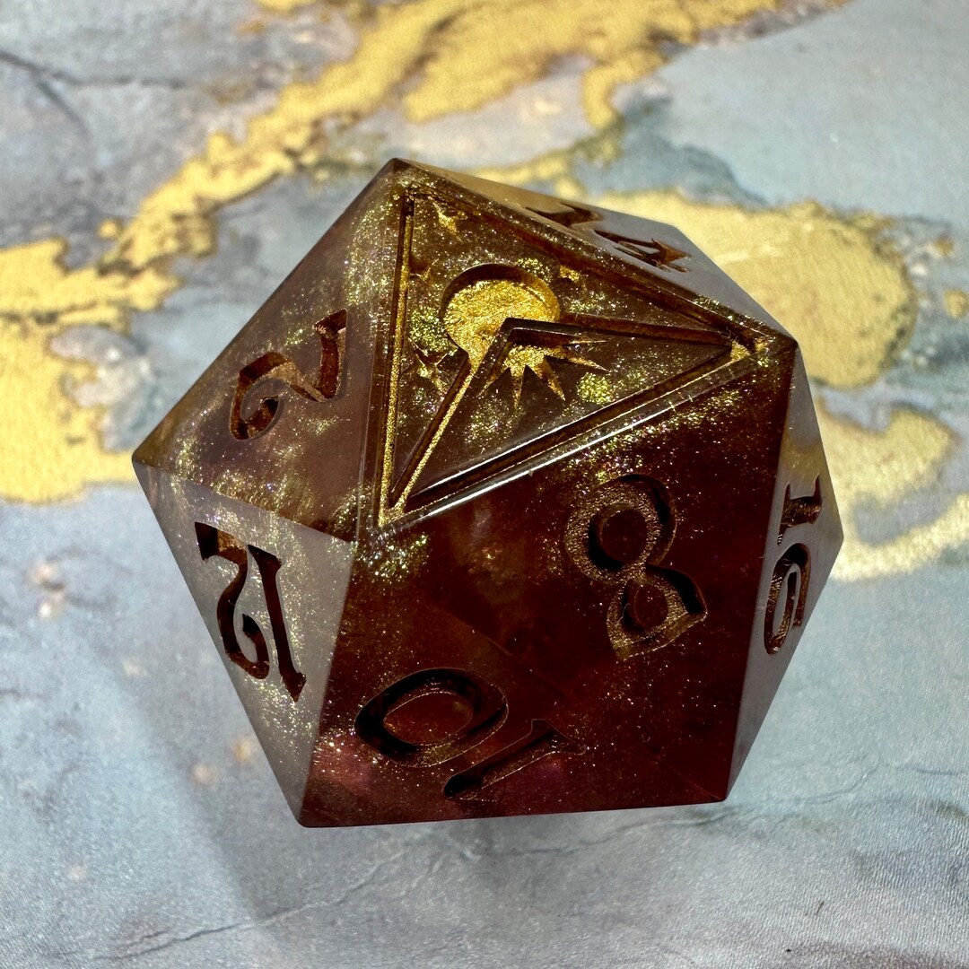Golden Rose Logo Oversized 30mm D20 TTRPG Dungeons and Dragons - Etsy
