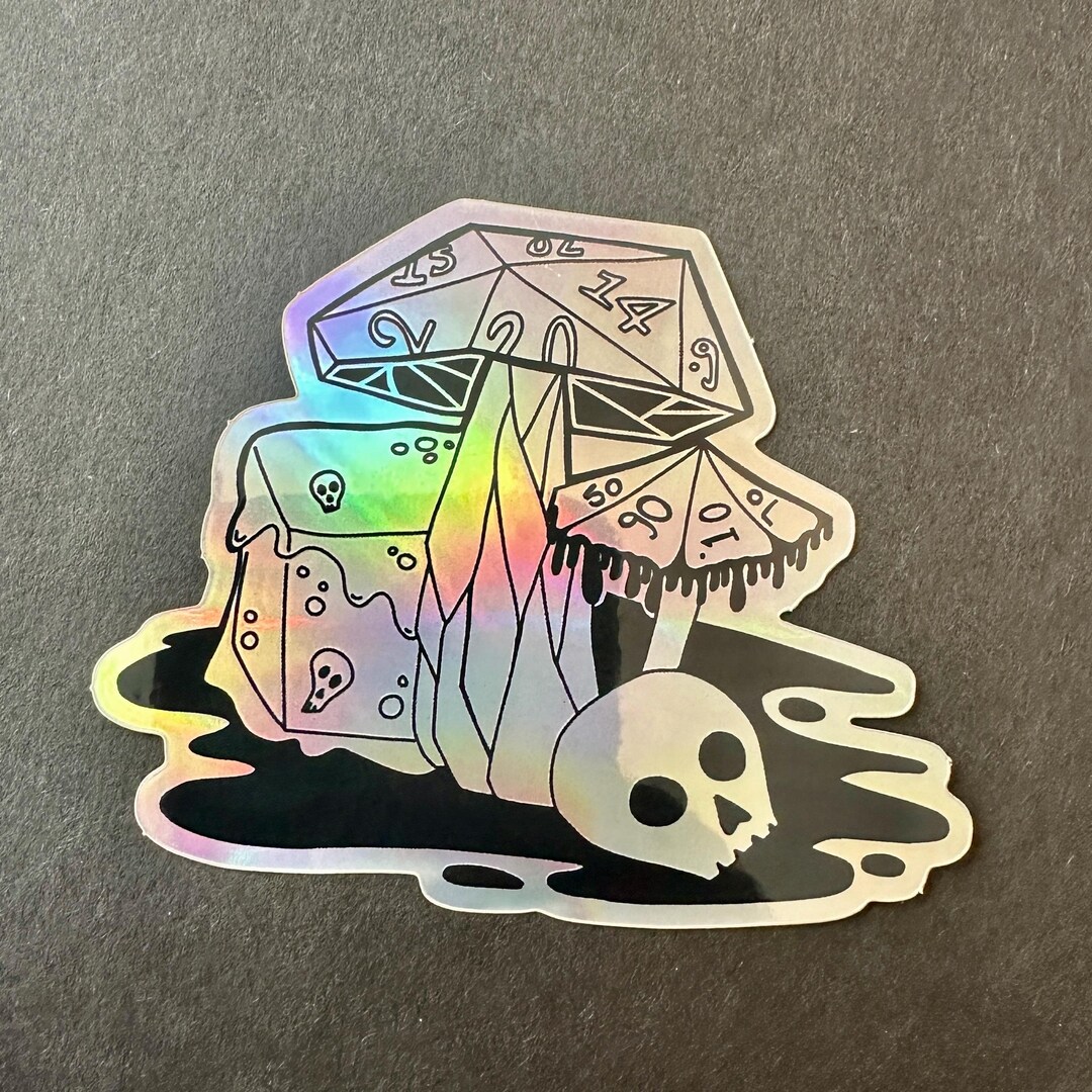 Mushroom Dice and Gelatinous Cube Holographic Sticker - Etsy