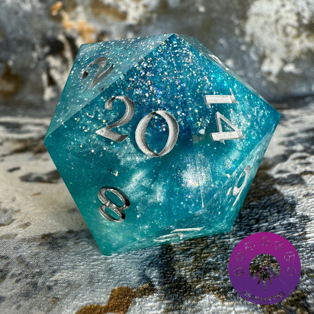 Blue Lagoon Oversized 35mm D20 TTRPG Dungeons and Dragons - Etsy
