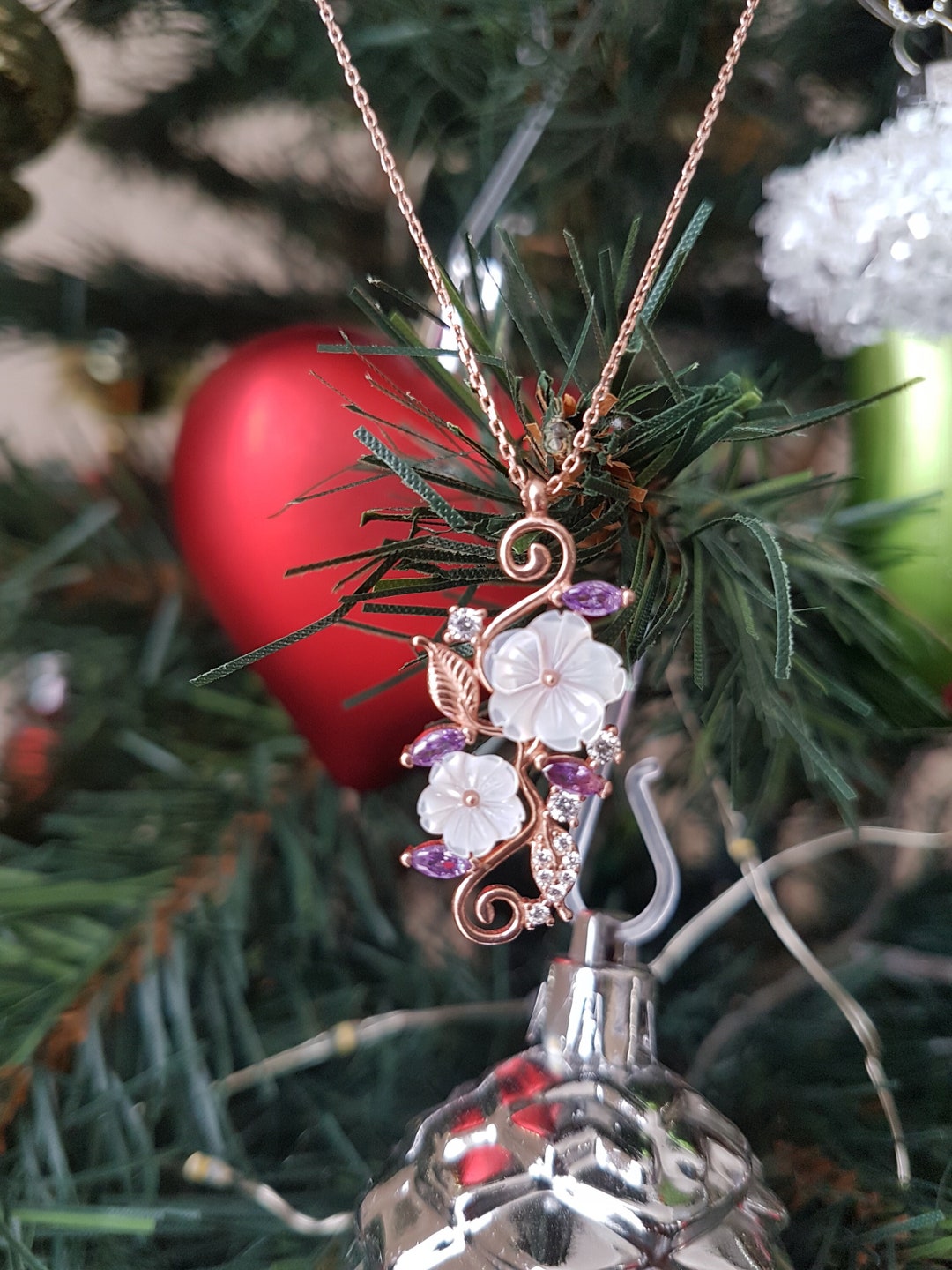 Magnolia Flower Garden of Love Rose Color Flowers 925 Sterling Silver ...