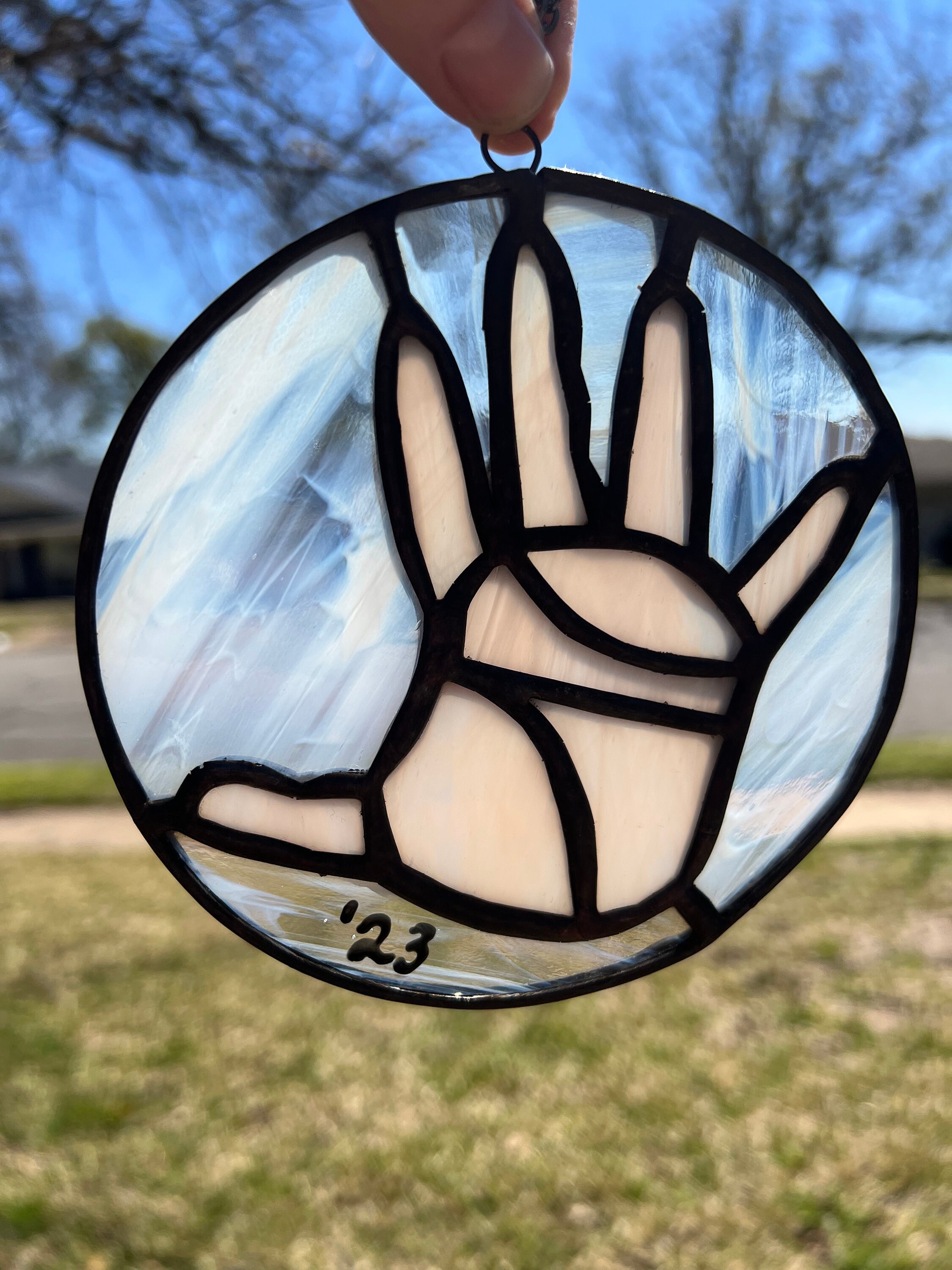 Custom Stained Glass Hand Print - Etsy