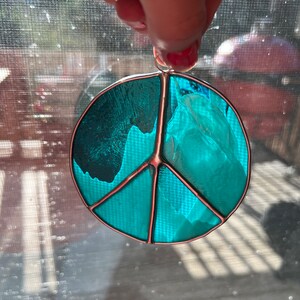 Peace Sign Stained Glass Ornament/suncatcher - Colors Vary - Etsy