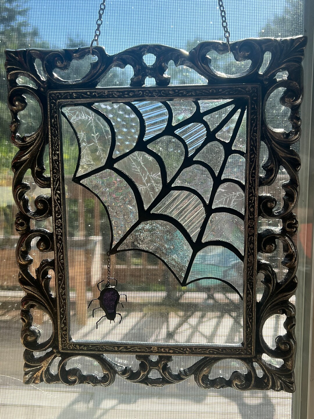 Ornate Frame - Spider Web Stained Glass - Etsy