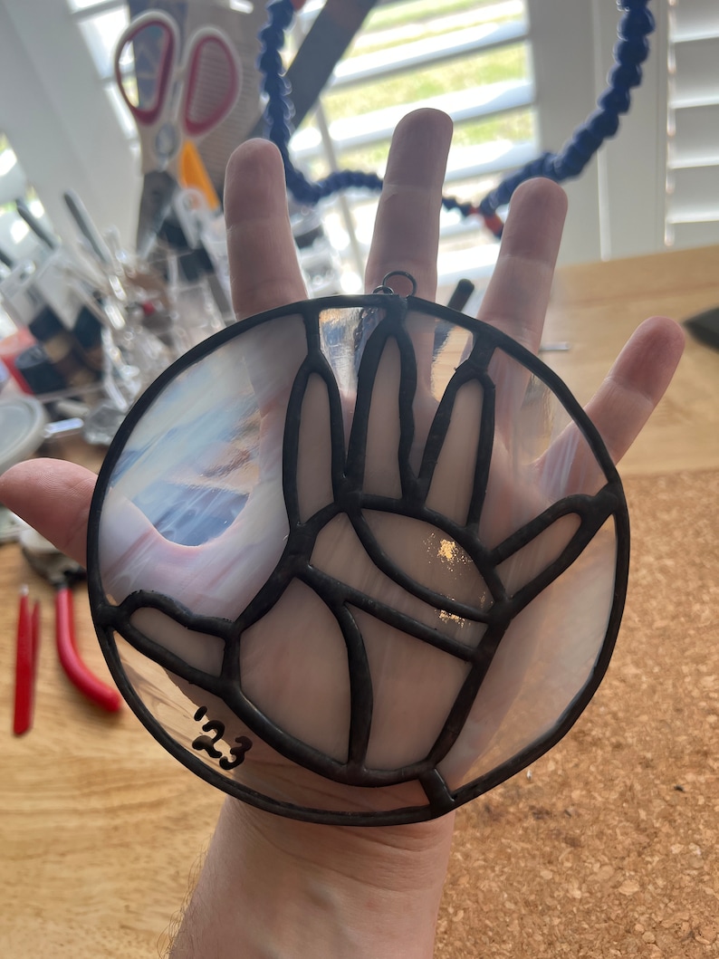 Custom Stained Glass Hand Print - Etsy