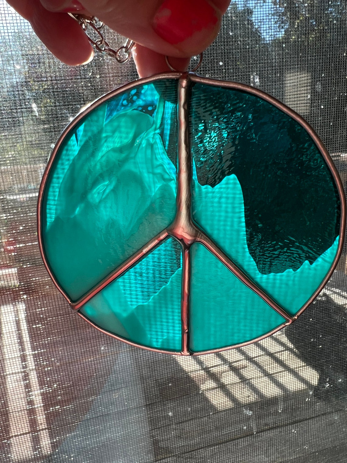 Peace Sign Stained Glass Ornament/suncatcher - Etsy