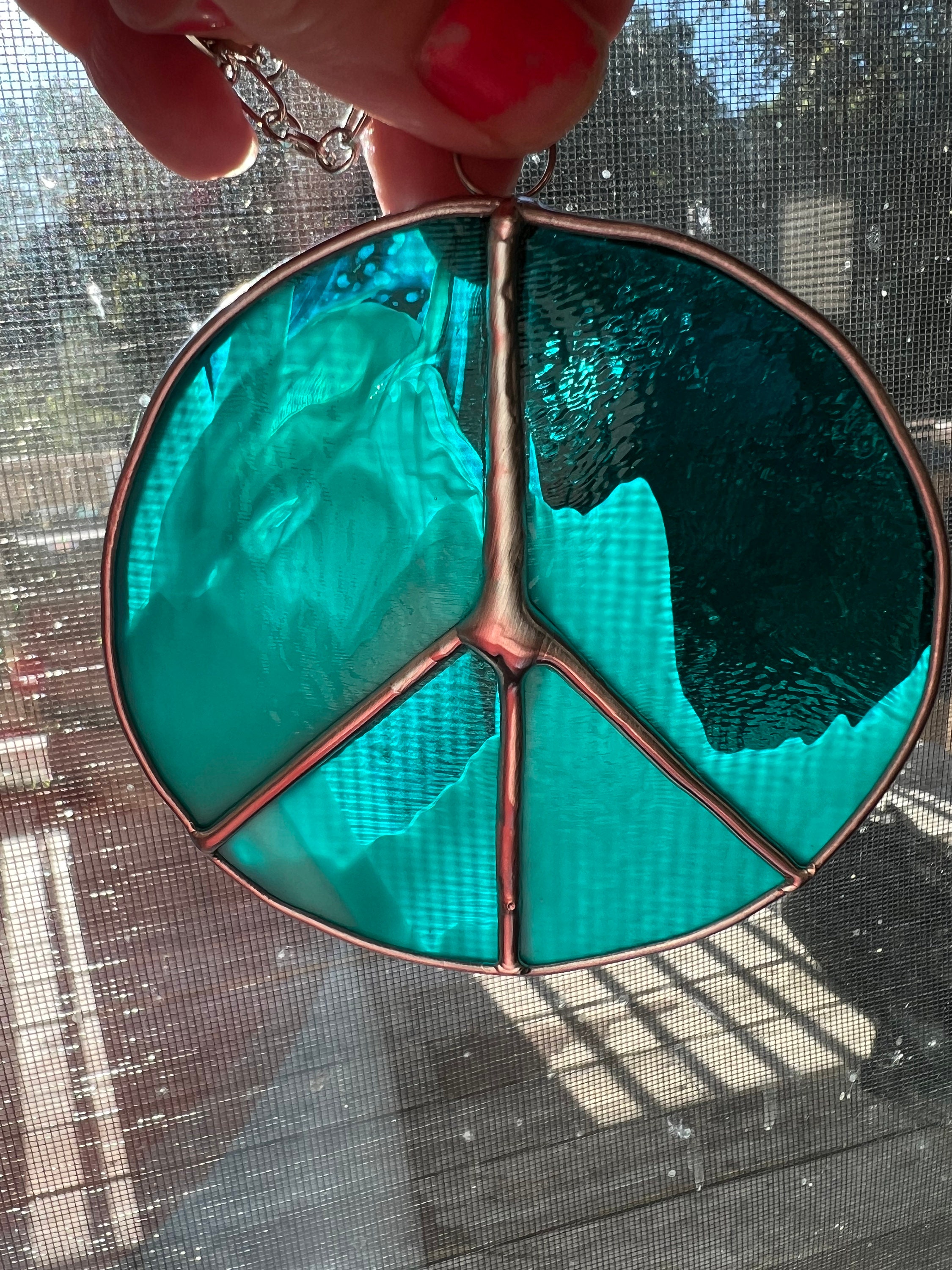 Peace Sign Stained Glass Ornament/suncatcher - Etsy