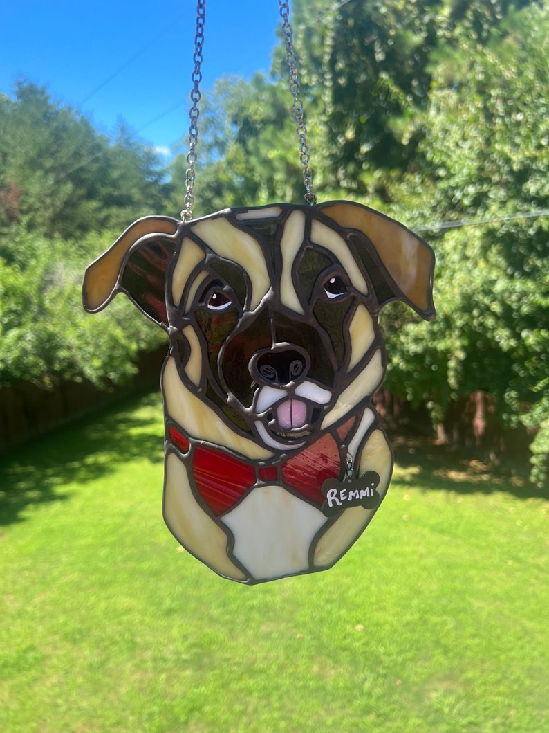 Pet Portraits Stained Glass Customs - Etsy