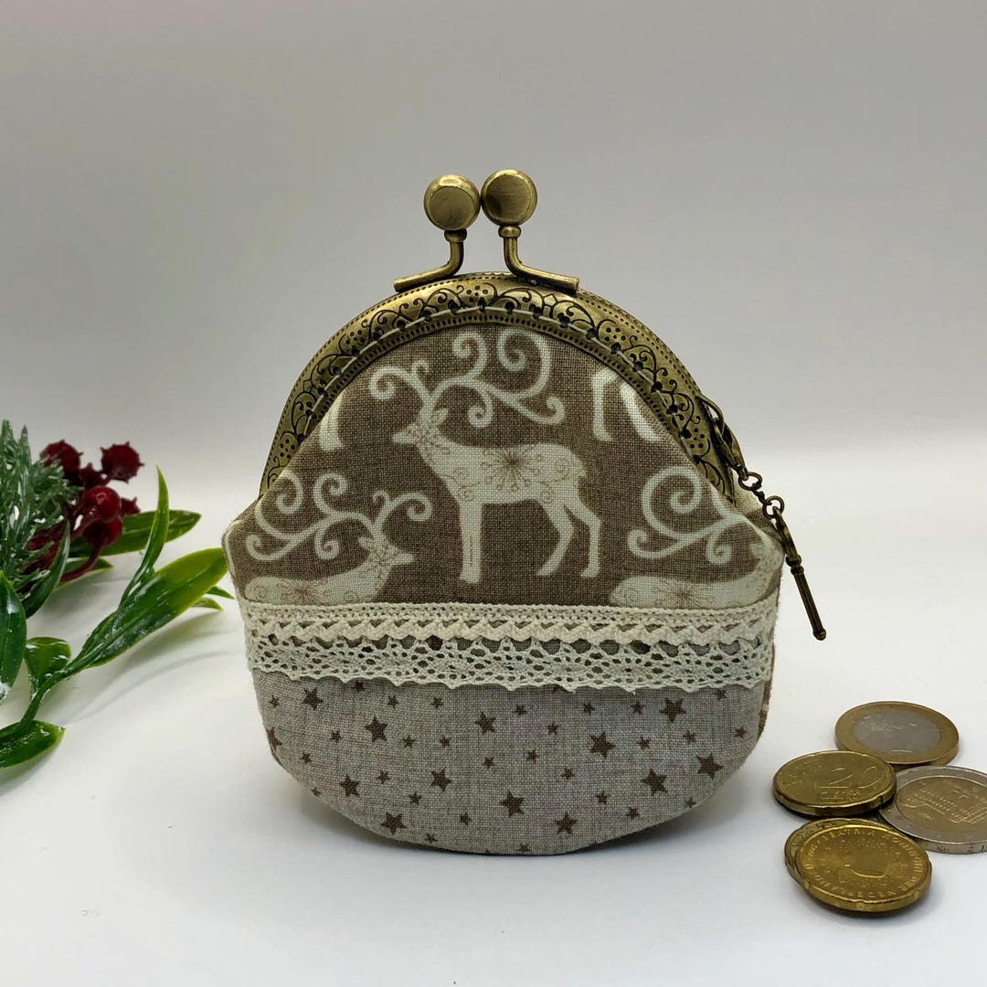 Christmas Coin Purse, Clasp Coin Purse, Kiss Lock Purse, Small Wallet ...