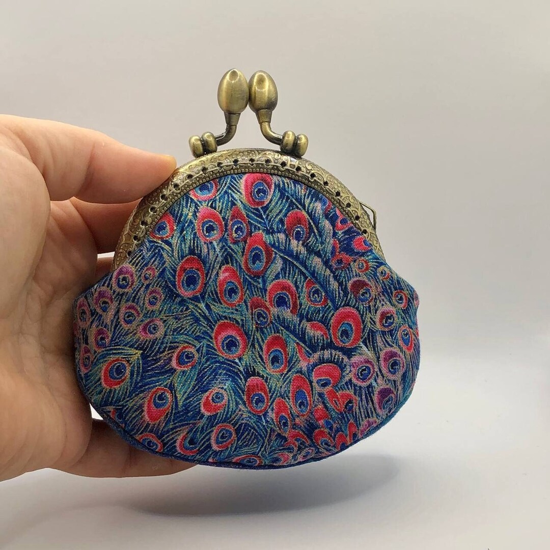 Peacock Hand Sewn Coin Purse Purse Women Clip Purse Wallet Bag Gift - Etsy