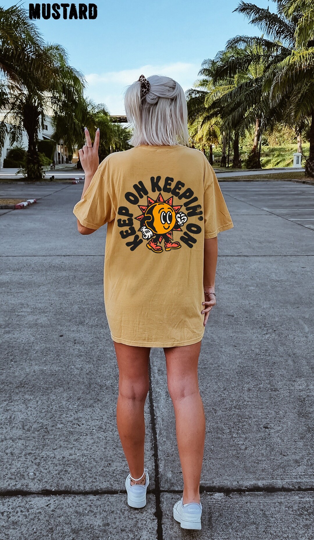 Keep on Keepin' on Oversized Vintage T-shirt, Stay Positive Shirt ...