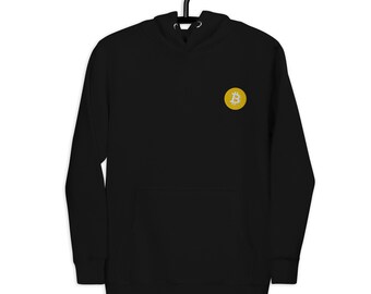 Custom Crypto Hoodie Bitcoin Embroidered Logo, BTC Logo Embroidered ...