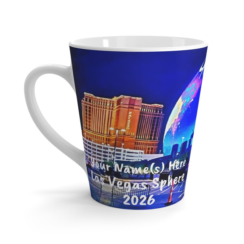 Las Vegas Custom Sphere 12oz Latte Cup/mug, Bright Vibrant Souvenir ...