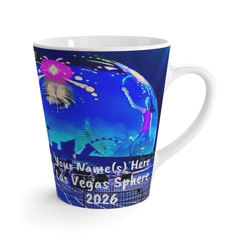 Las Vegas Custom Sphere 12oz Latte Cup/mug, Bright Vibrant Souvenir ...