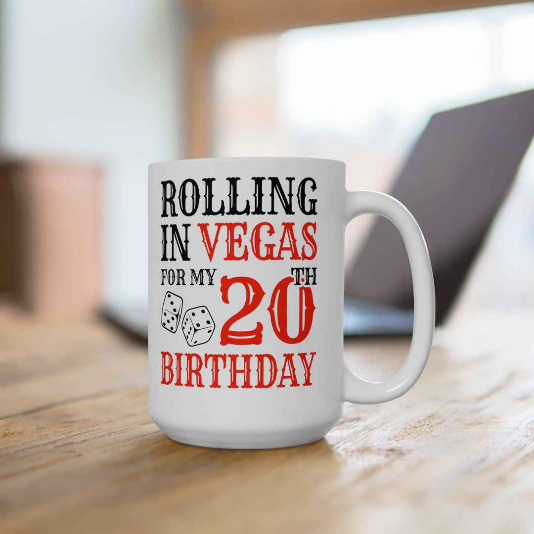 Las Vegas CUSTOM Birthday Coffee Cups, Great Vegas Birthday Memento, 2 ...