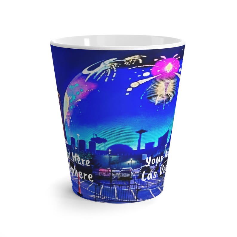 Las Vegas Custom Sphere 12oz Latte Cup/mug, Bright Vibrant Souvenir ...