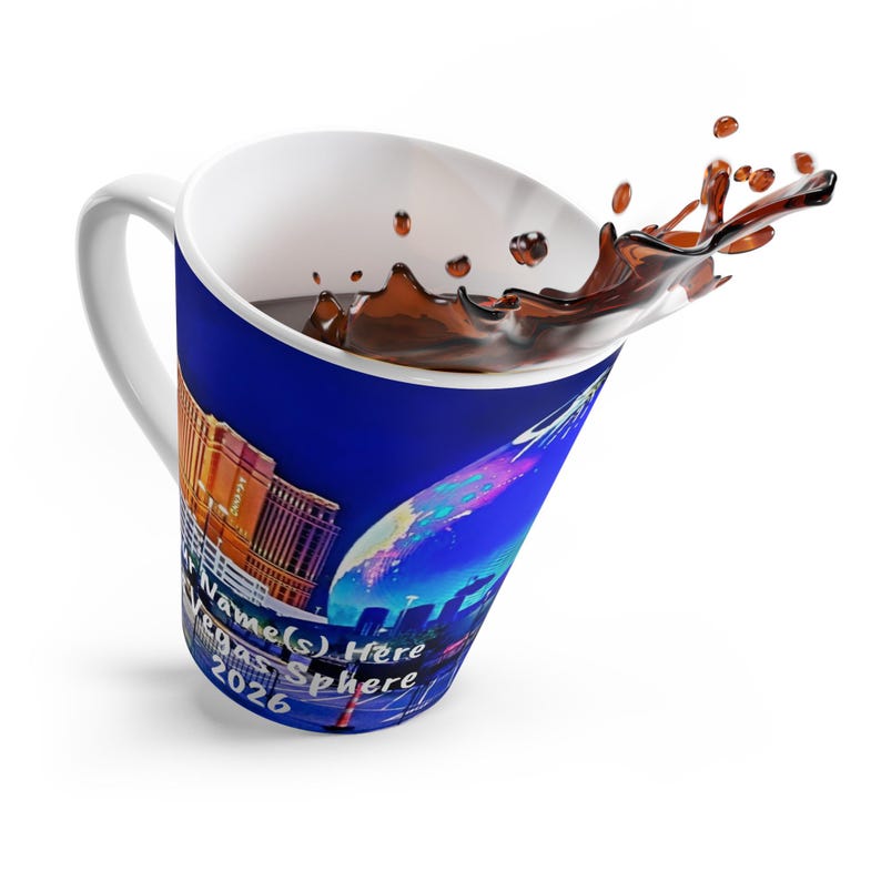 Las Vegas Custom Sphere 12oz Latte Cup/mug, Bright Vibrant Souvenir ...