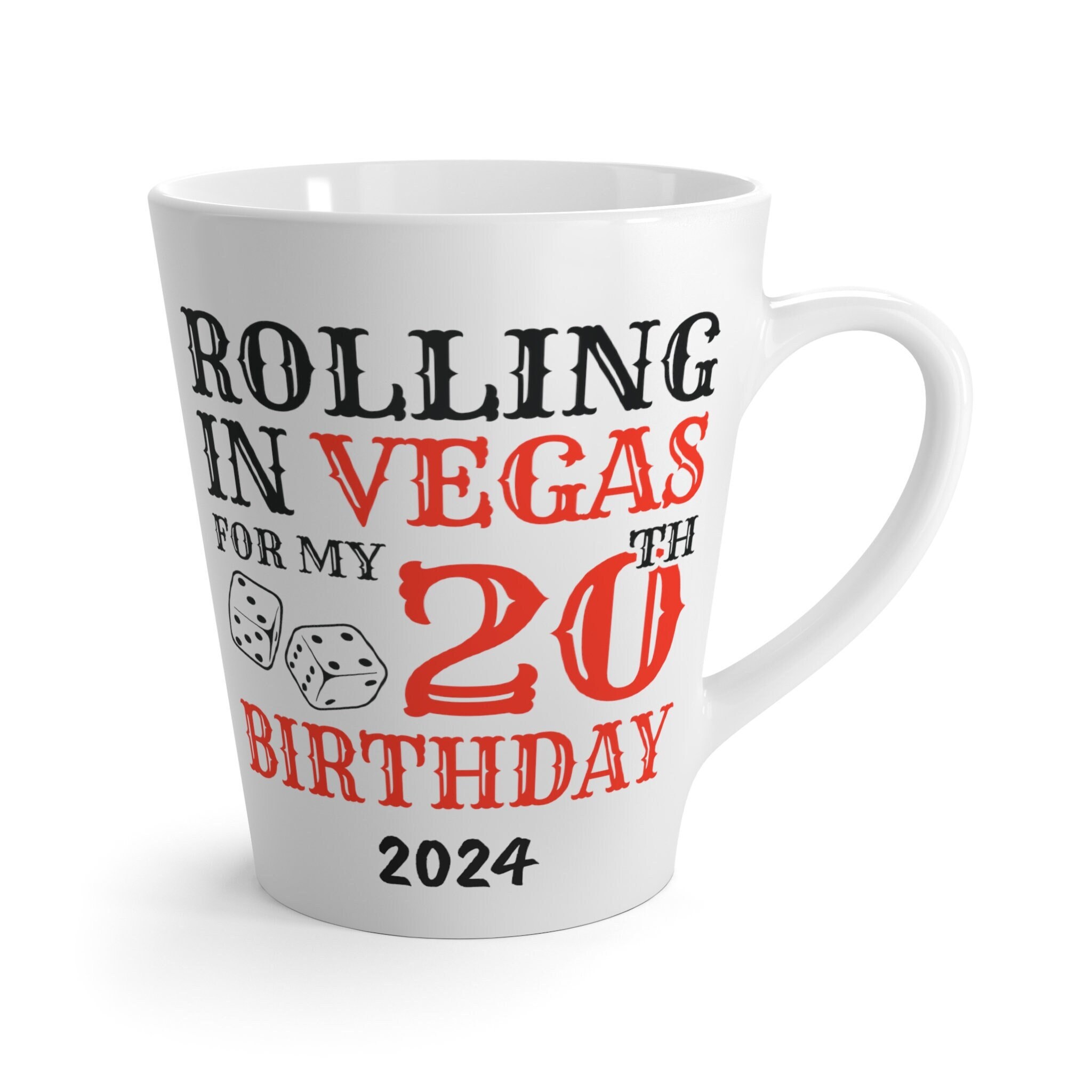 Las Vegas CUSTOM Birthday Latte Coffee Cup, Ages 20-90, FREE SHIPPING ...