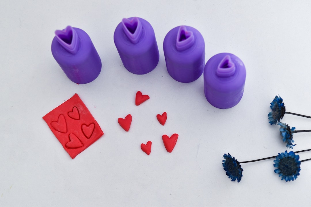 Micro Elongated Heart Cutters for Clay/ 4 Sizes/ Cutters/ Cutters ...