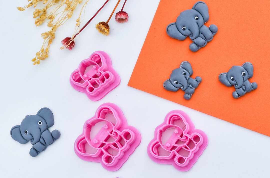 Baby Elephant Cutter/ 3 Sizes/ Polymer Clay Cutter/ Clay/ Cutter/ Mold ...