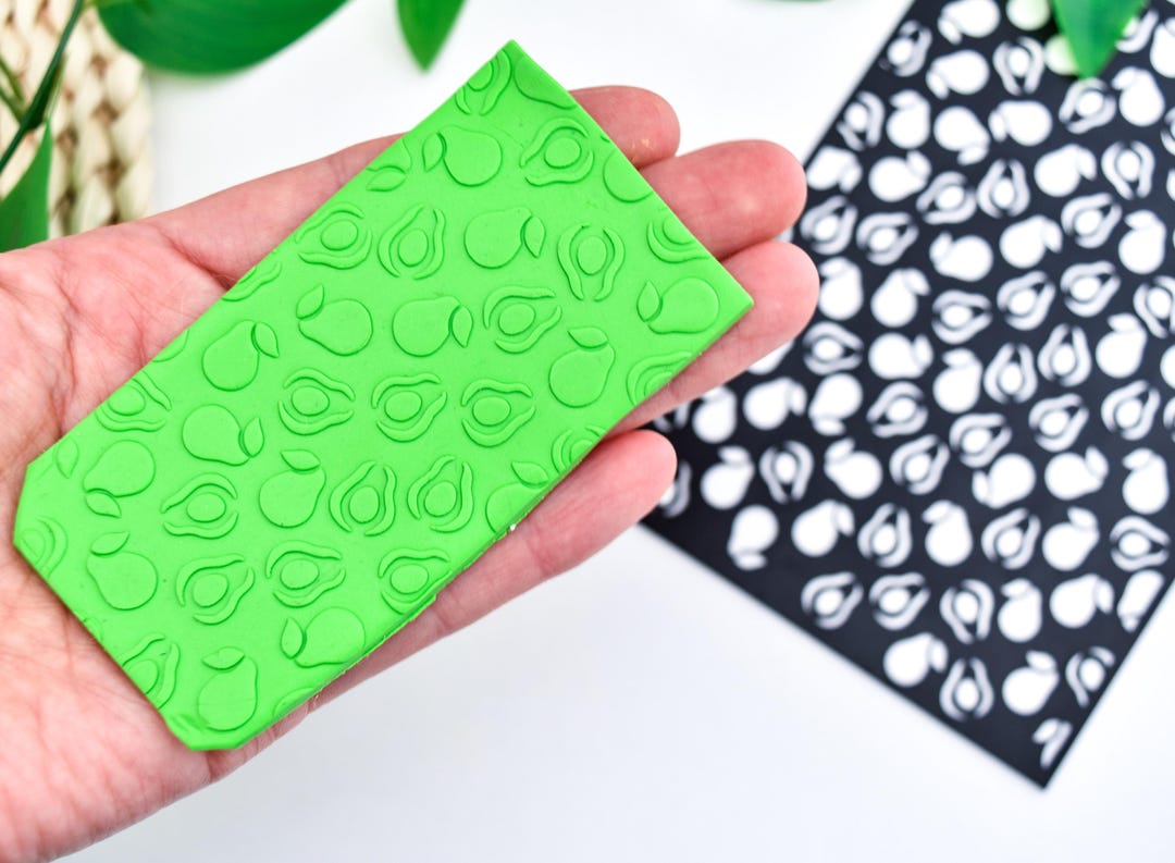 01 Avocado Stencil / Clay / Texture / Art / Clay Jewelry / Mold - Etsy