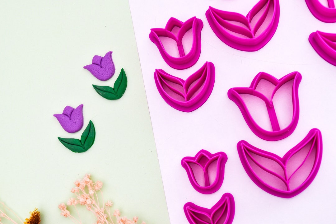 Tulip Cutter With Leaves/ 5sizes/ Clay/ Cutter/ Claycutter/ Plants ...