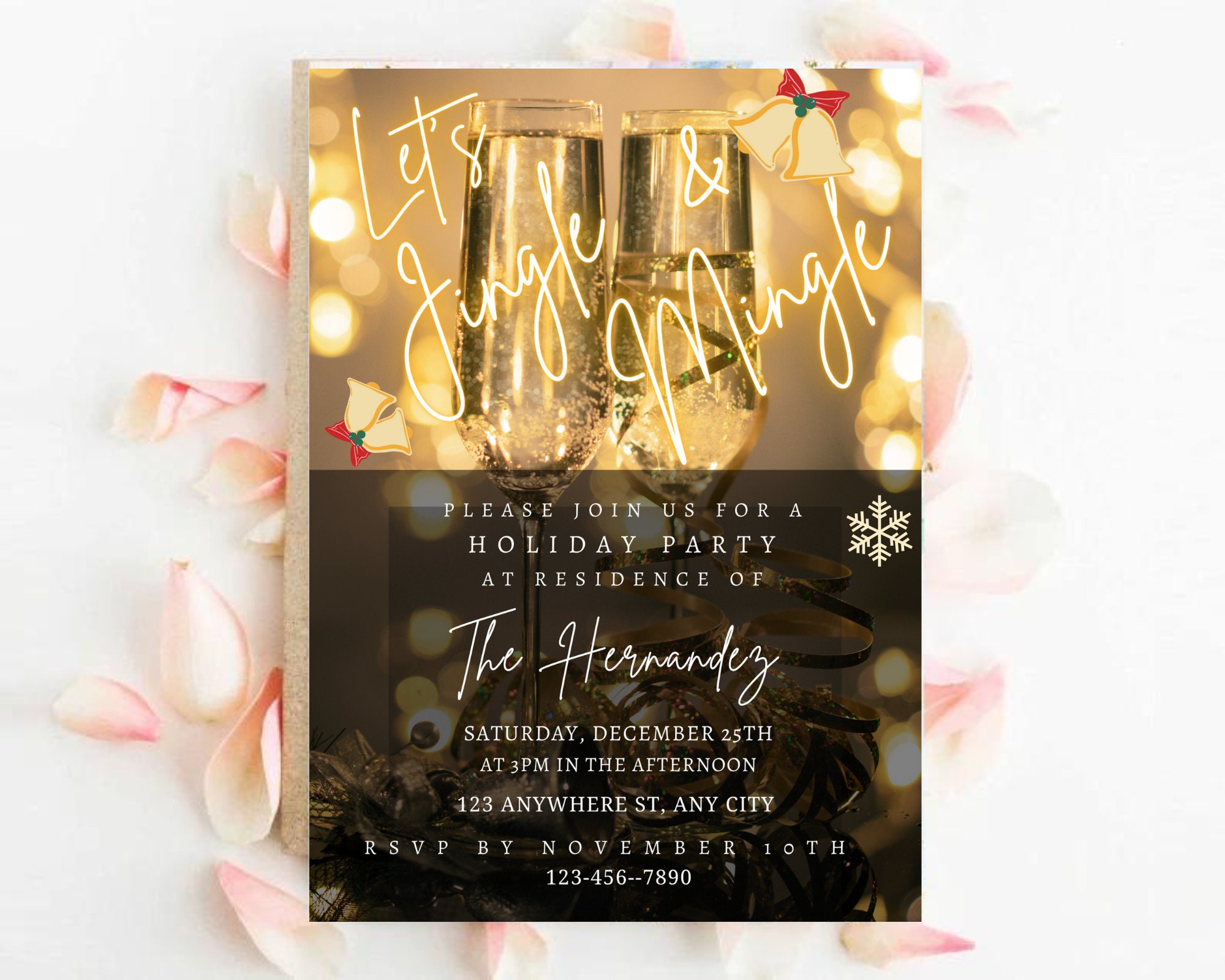Elegant Holiday Party Invitation Christmas Party Cocktail - Etsy