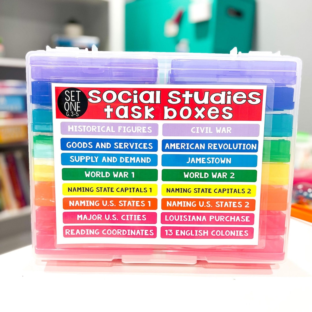 Social Studies Task Boxes: Set 1 (grades 3-5) With Carrying Case - Etsy