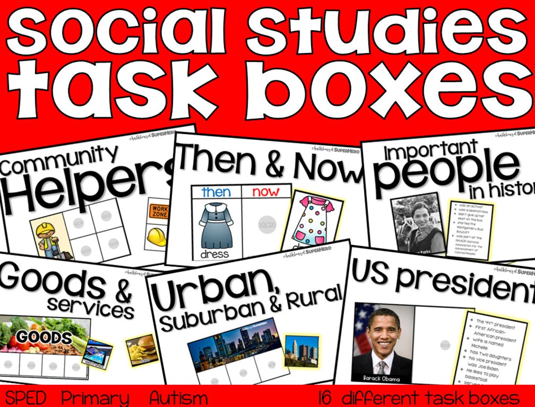 Social Studies Task Boxes: Set 1 (grades K-2) With Carrying Case - Etsy