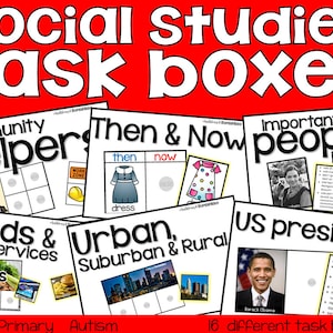 Social Studies Task Boxes: Set 1 (grades K-2) With Carrying Case - Etsy